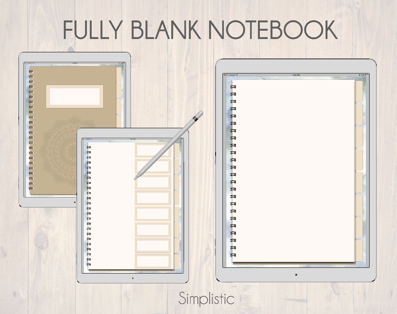 Digital iPad Notebook Interactive Planner, Journal Digital Notebook ...