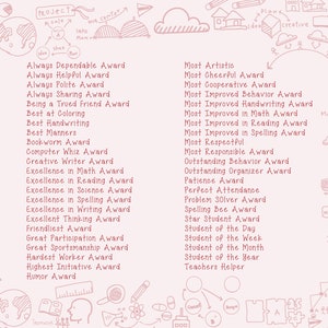 Class Awards, Student Awards, Printable Awards - Instant Download - Etsy