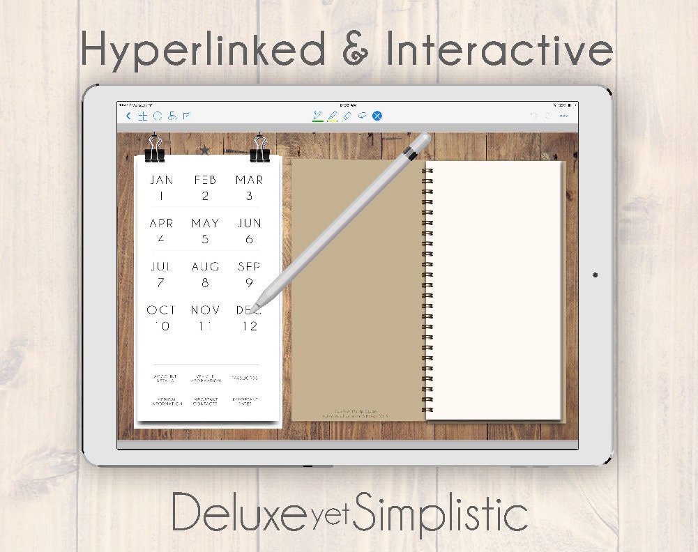 Digital Planner & Home Binder - Goodnotes Calendar Financial Meal ...