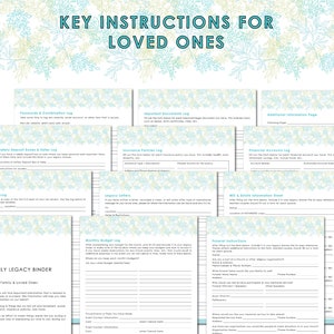 Legacy Binder, Financial Binder, Personal Binder - Instant Download - Etsy