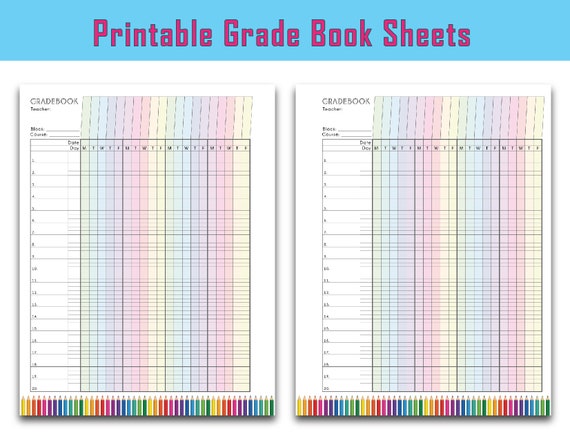 Hojas De Calificaciones Imprimibles Para Profesores
