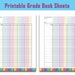 Colorful Teacher Grade Sheet, Printable Grade Log, Teacher Gradebook ...