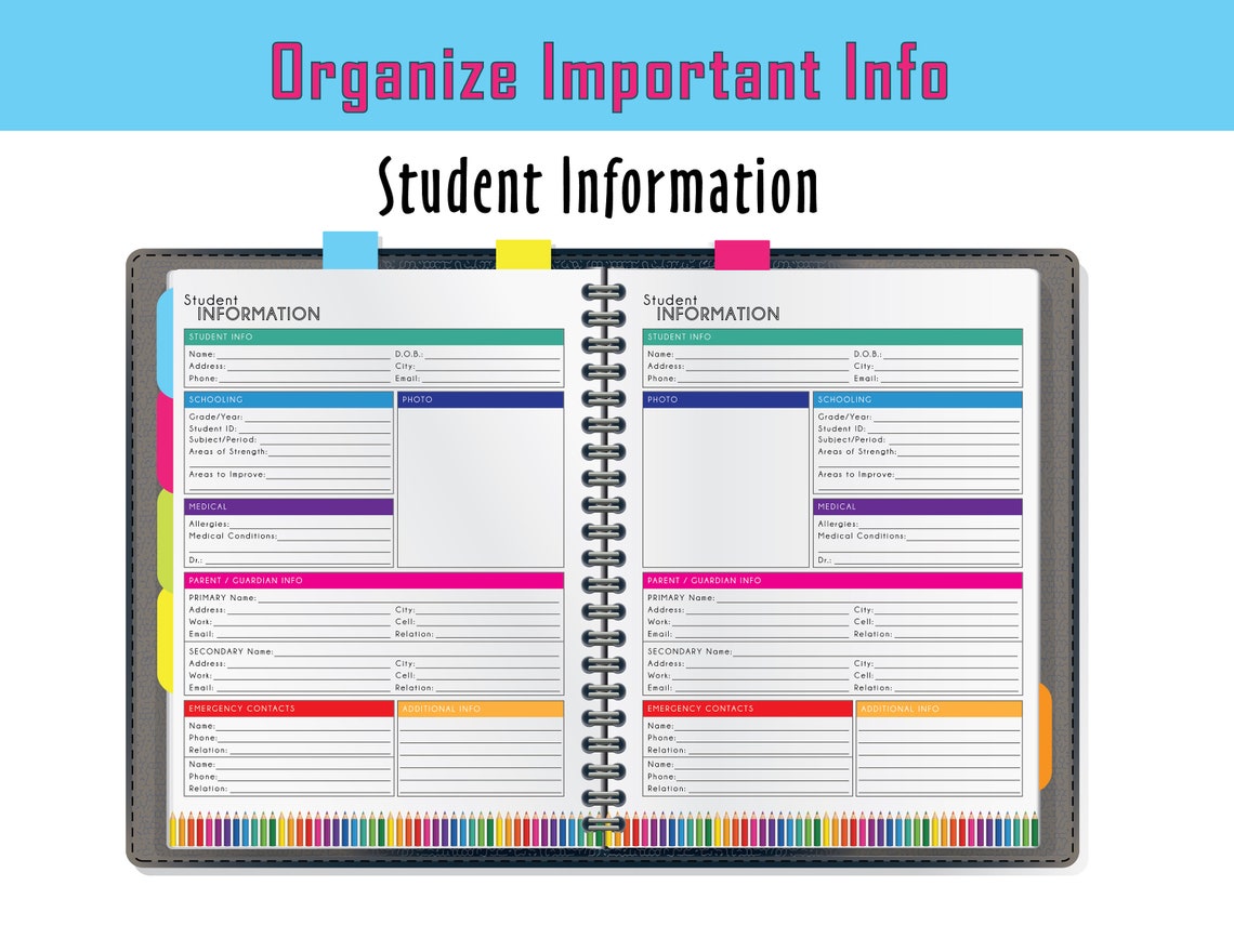 Colorful Teacher Planner Printable Lesson Planner Teacher - Etsy