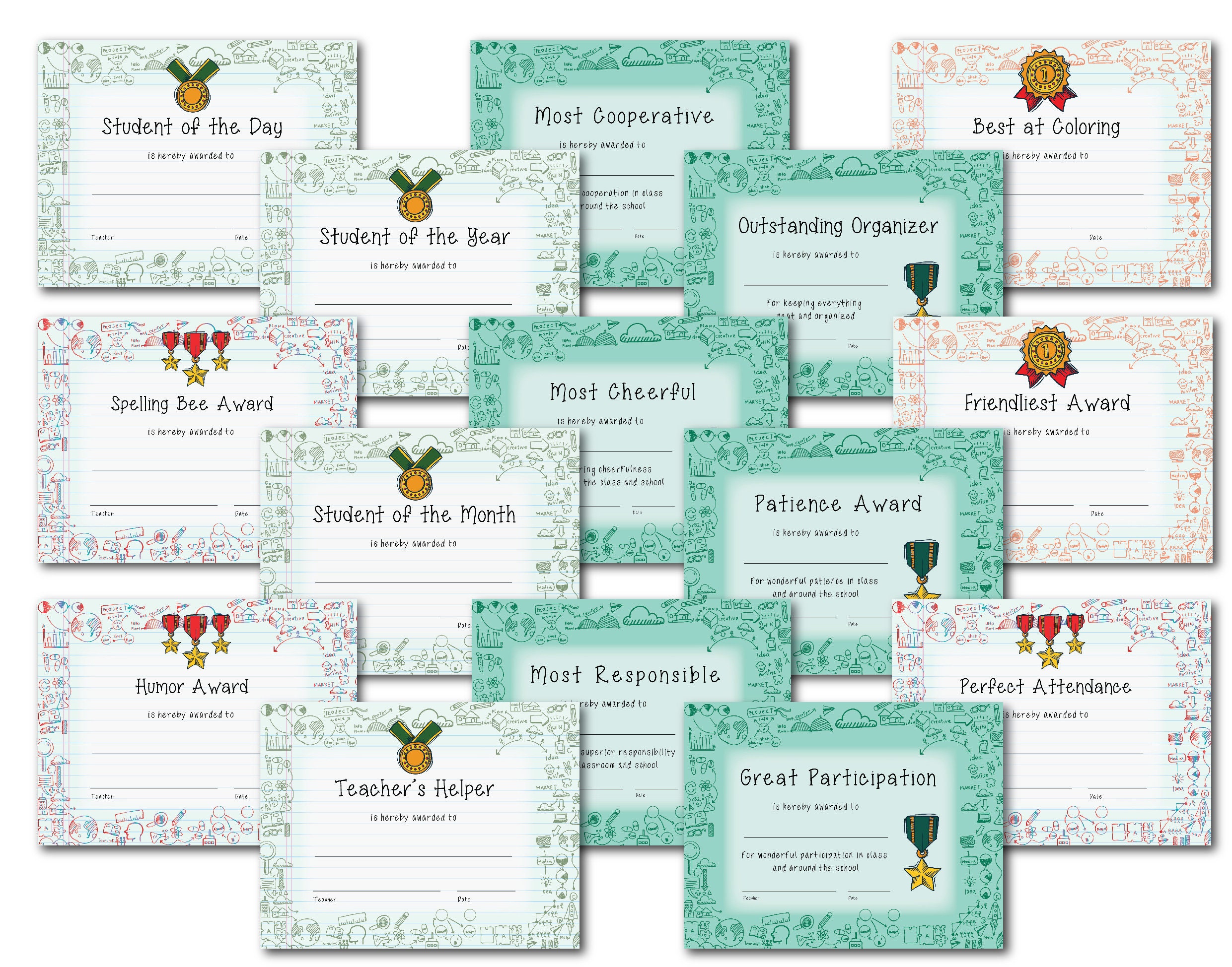 Class Awards, Student Awards, Printable Awards - Instant Download - Etsy