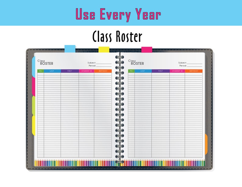 Colorful Teacher Planner Printable Lesson Planner Teacher - Etsy