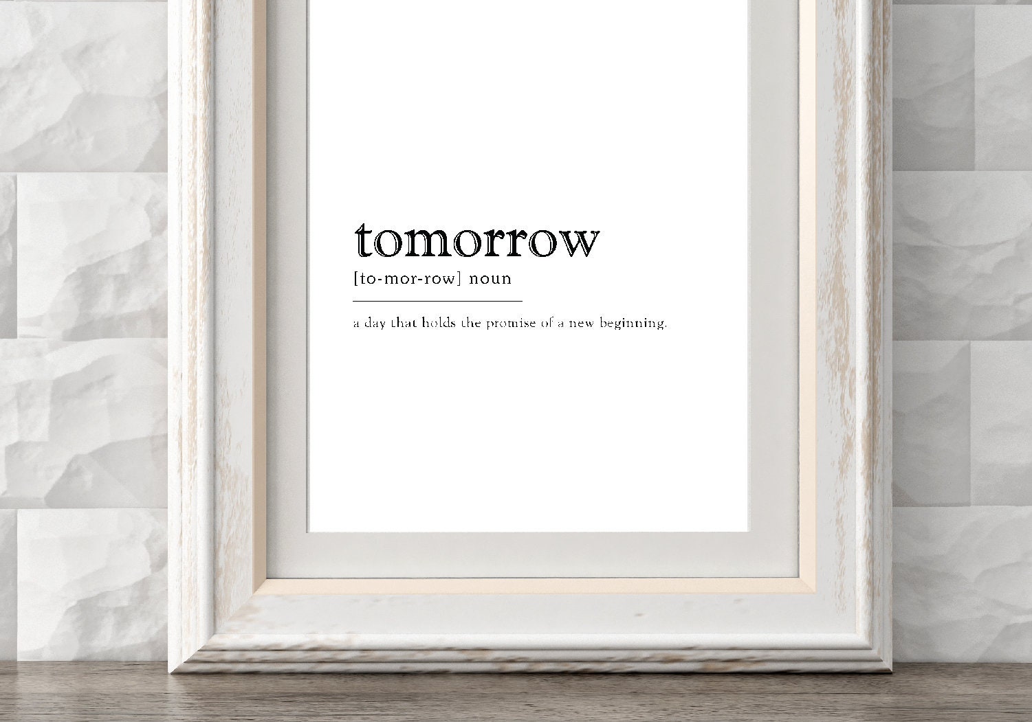 Tomorrow Definition Inspirational Wall Decor Picture-instant - Etsy