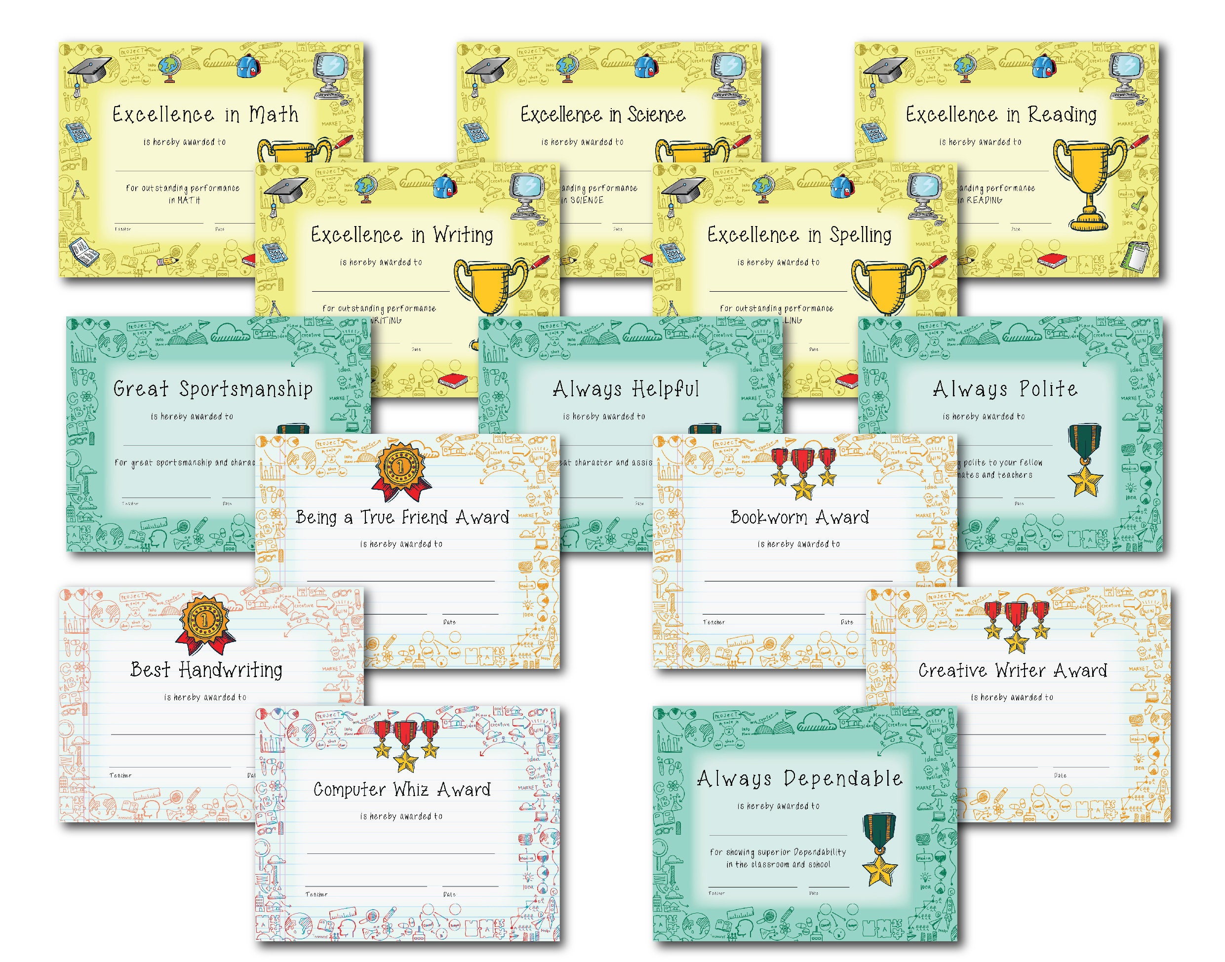 Class Awards, Student Awards, Printable Awards - Instant Download - Etsy