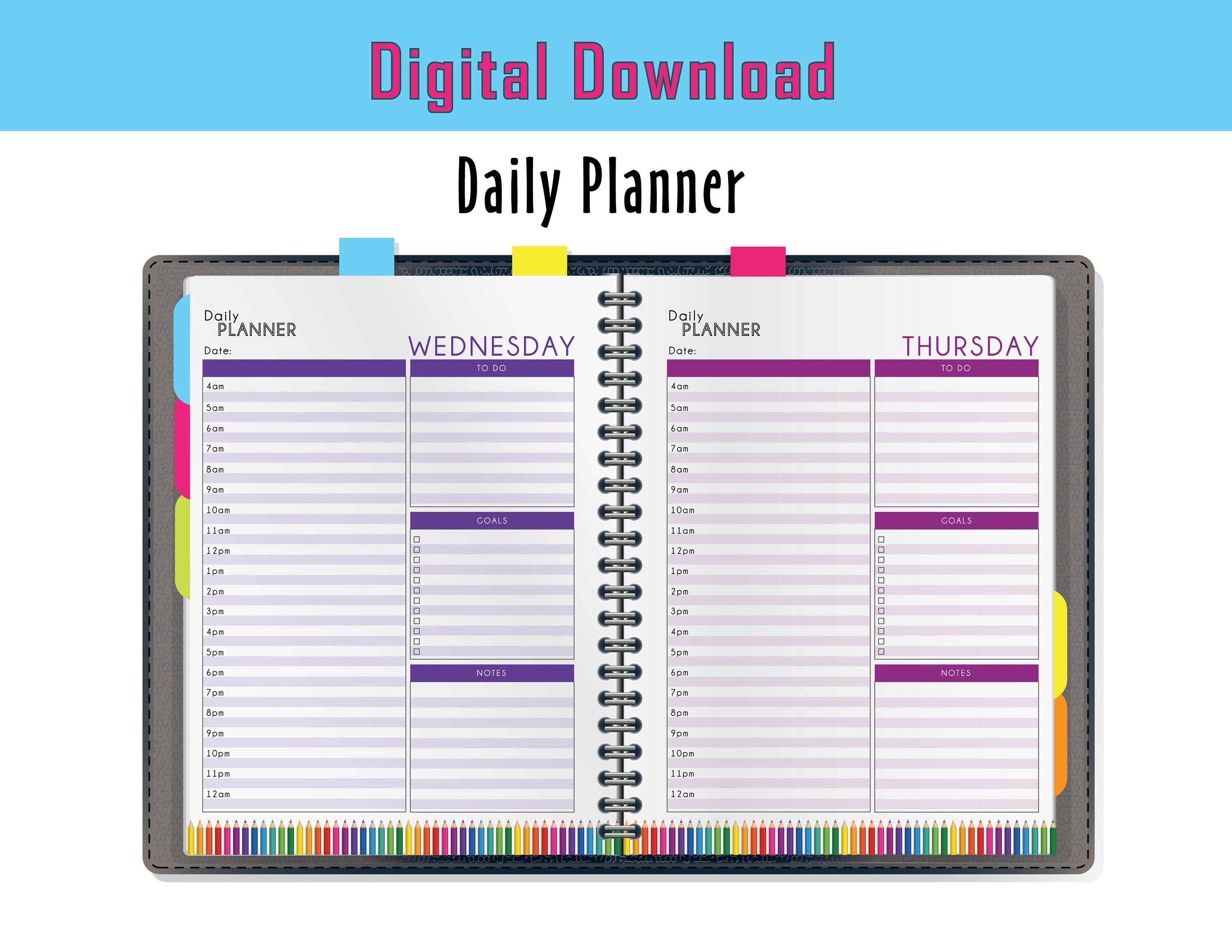 Colorful Teacher Planner, Printable Lesson Planner, Teacher Planners ...