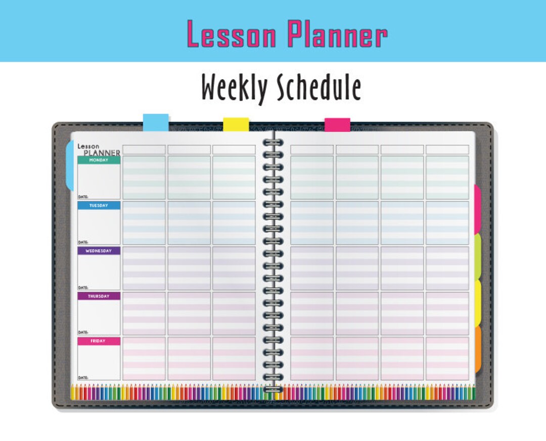 Lesson Planner, Agenda, Lesson Calendar - Instant Download - Etsy