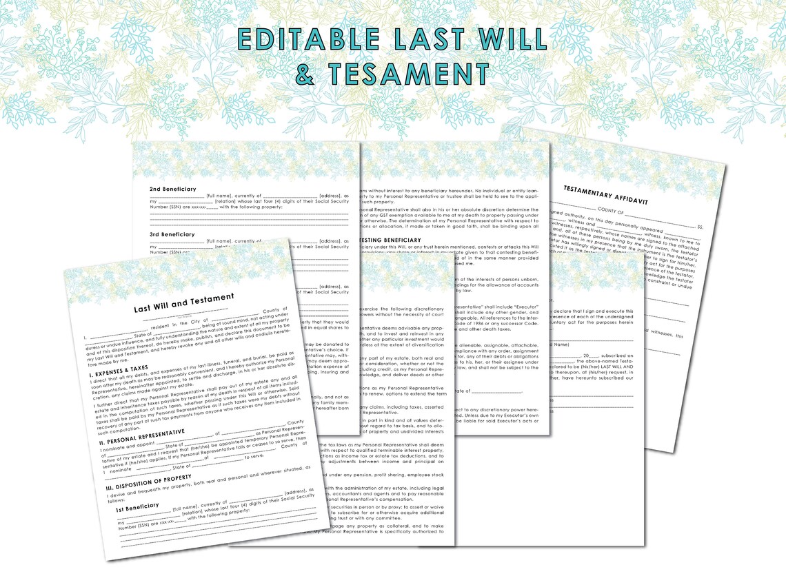 Legacy Binder, Financial Binder, Personal Binder - Instant Download ...