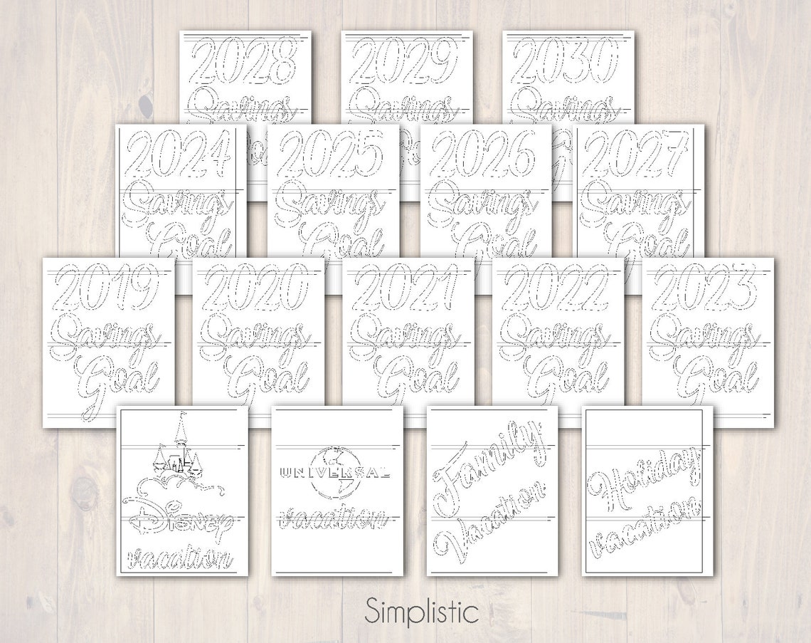 Vacation & Yearly Goals Pack Charts for Goals Instant Download - Etsy