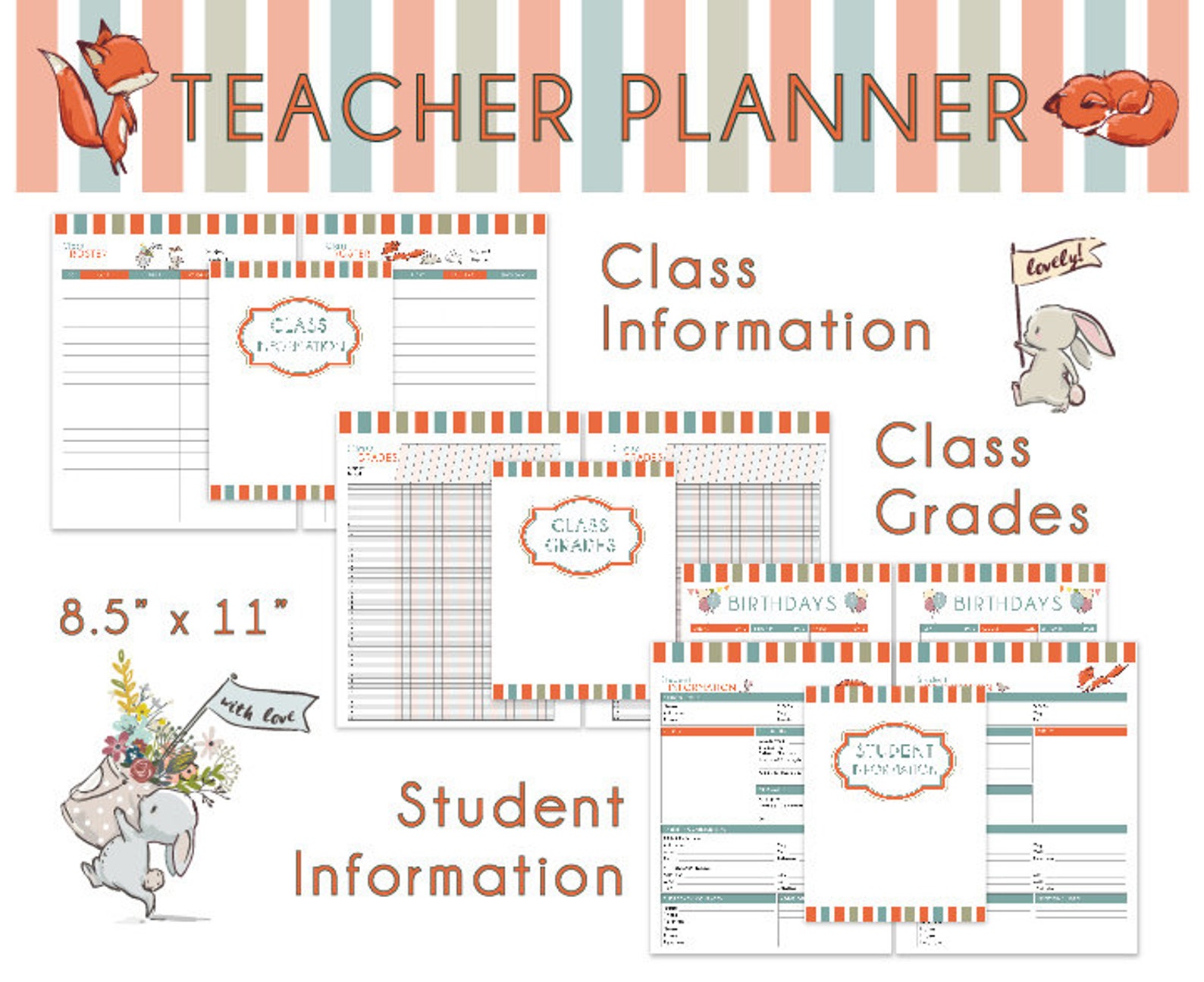 Teacher Planner, Printable Lesson Planner, Teacher Planners, School ...