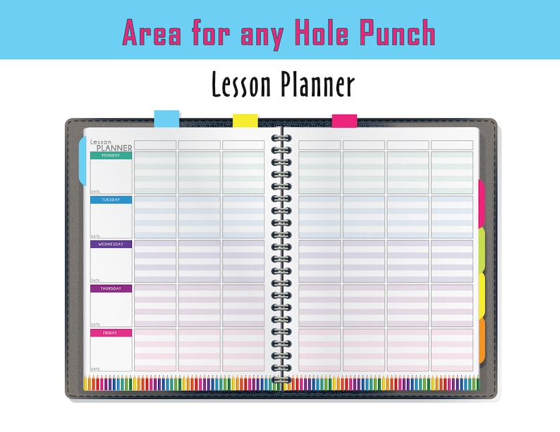Colorful Teacher Planner Printable Lesson Planner Teacher | Etsy