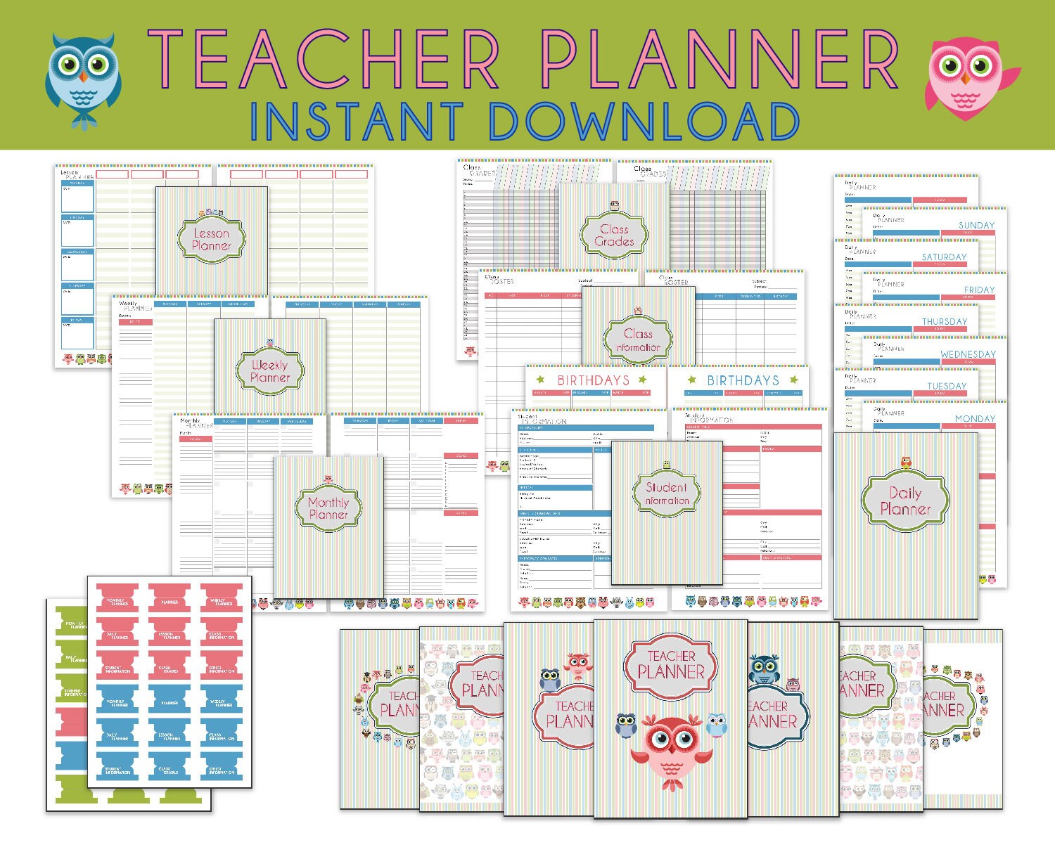 Teacher Planner, Printable Lesson Planner, Teacher Planners, School ...