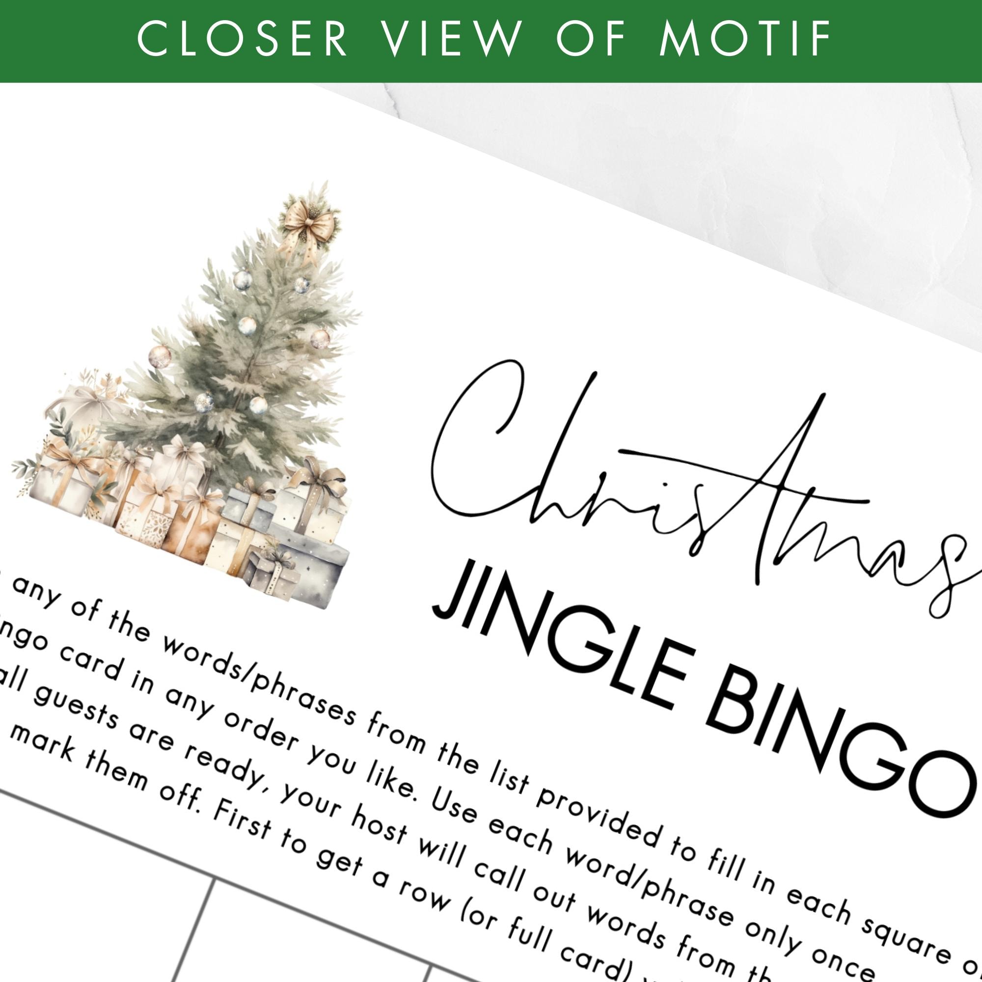 Christmas Bingo Game Template, Printable, INSTANT DOWNLOAD, Xmas Tree ...