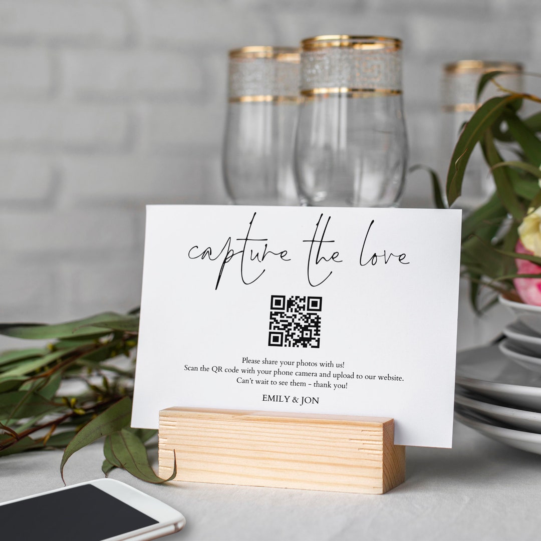 Wedding Photo Sign QR Code Sign Template Capture the Love, Printable ...