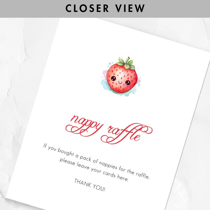 Nappy Raffle Sign, Baby Shower Table Signage Template, Printable ...