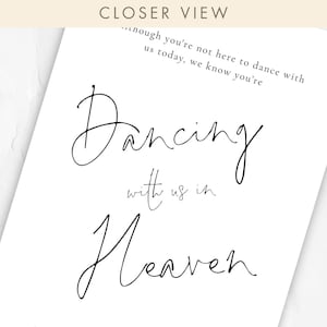 Dancing With Us in Heaven Wedding Sign Template, Printable INSTANT ...