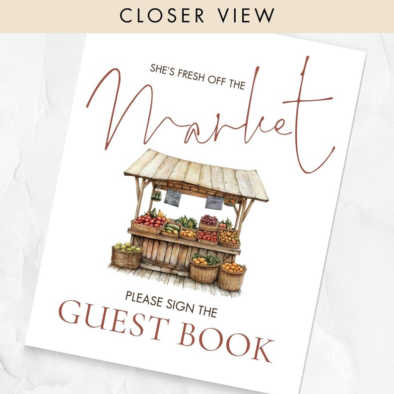 Fresh off the Market Bridal Shower Sign Template, Printable INSTANT ...