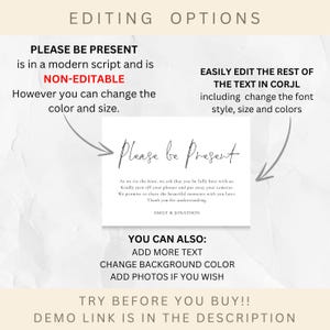 Unplugged Ceremony Wedding Table Sign Template, Printable INSTANT ...