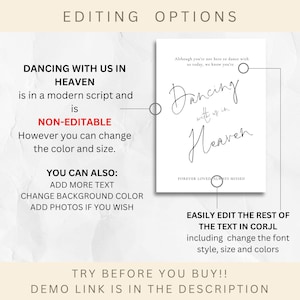 Dancing With Us in Heaven Wedding Sign Template, Printable INSTANT ...