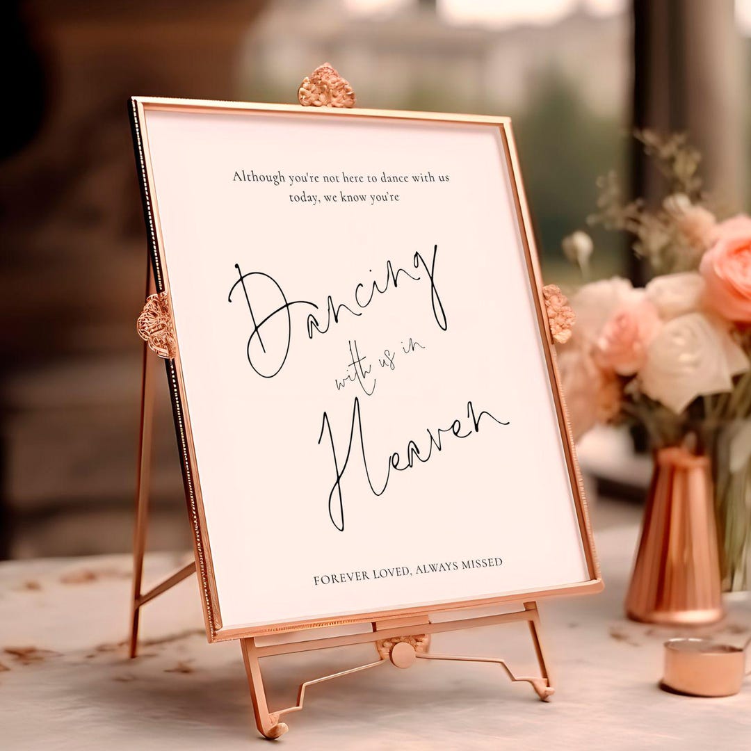 Dancing With Us in Heaven Wedding Sign Template, Printable INSTANT ...