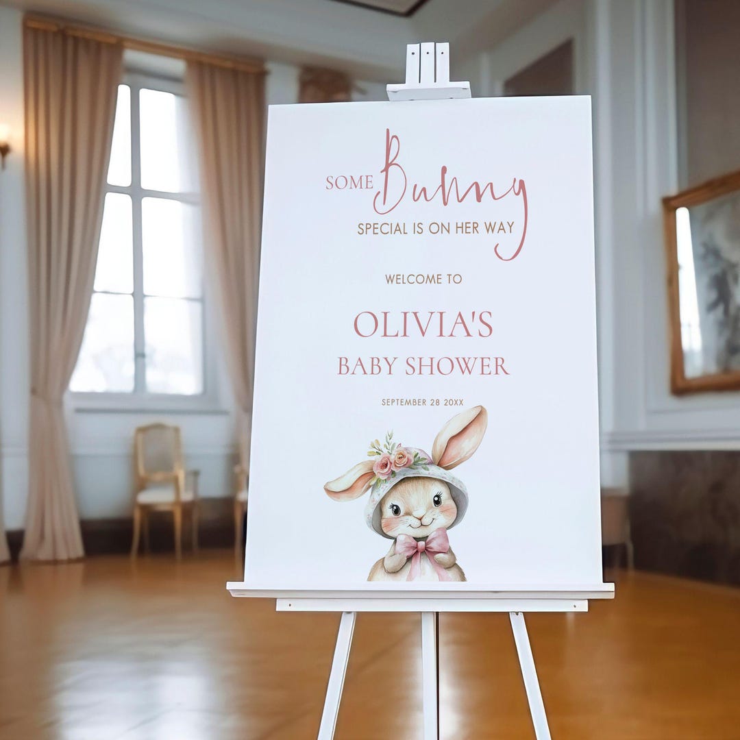 Welcome Sign Template, INSTANT DOWNLOAD, Some Bunny Special is on Way ...