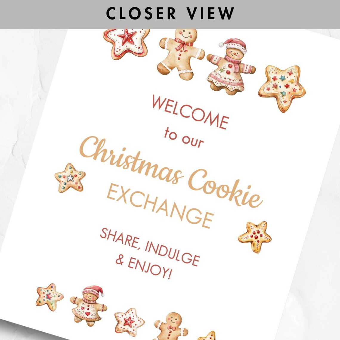 Christmas Cookie Exchange Digital Welcome Sign, Printable, INSTANT ...