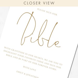 Please Sign Our Bible, Printable Wedding Christian Guestbook, INSTANT ...