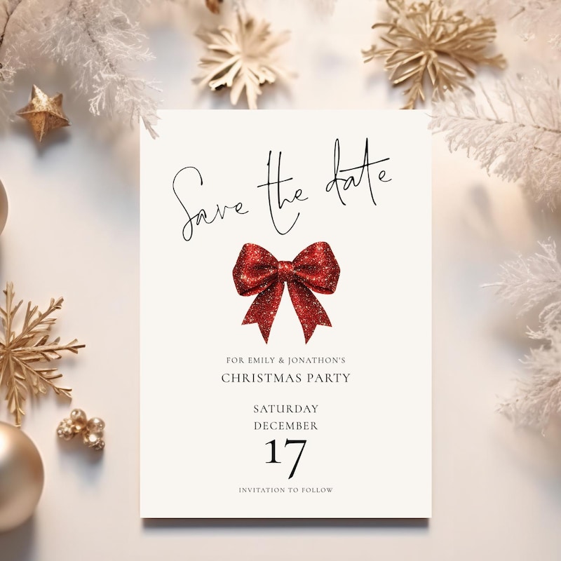 Save the Date Holiday Party Template - Etsy