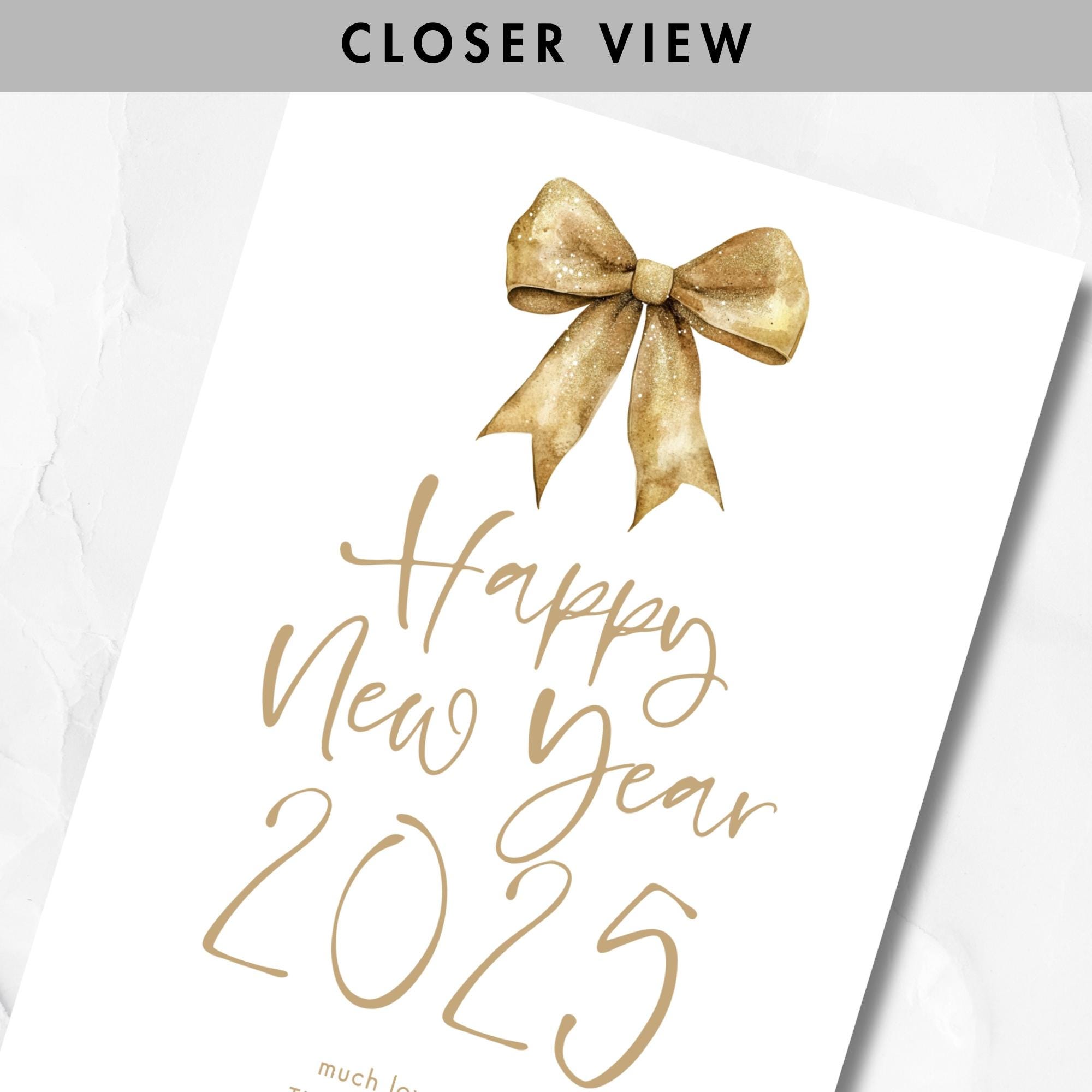 Happy New Year 2025 Calendar Greeting Card Template, Printable INSTANT ...