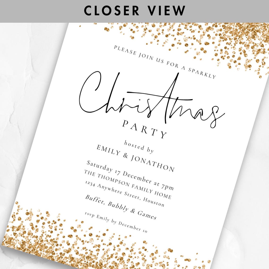 Christmas Party Invitation Template, Printable INSTANT DOWNLOAD ...