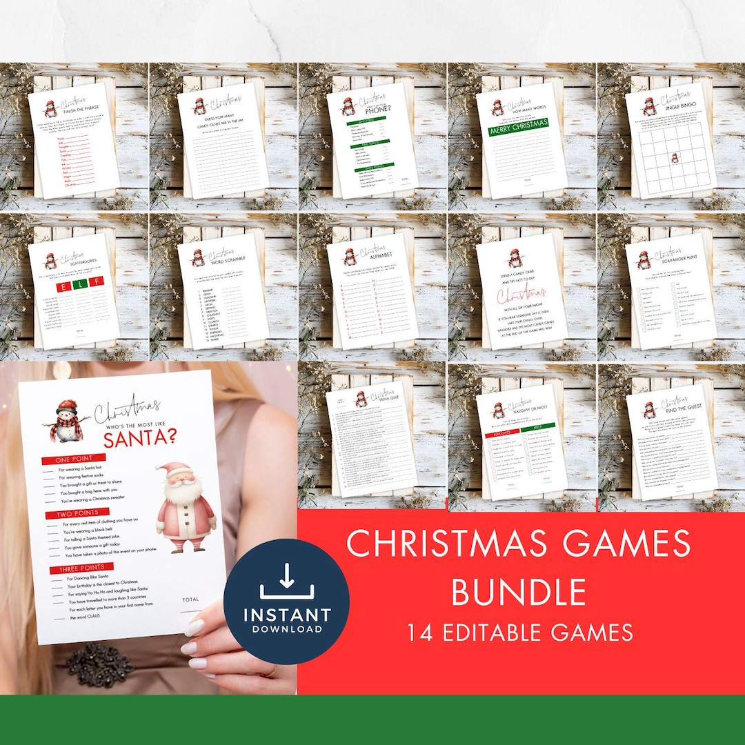 Christmas Party Game Template, Printable, INSTANT DOWNLOAD, Snowman ...