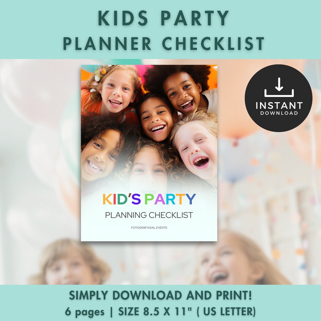 Kids Birthday Party Planner Printable PDF INSTANT DOWNLOAD, Party ...