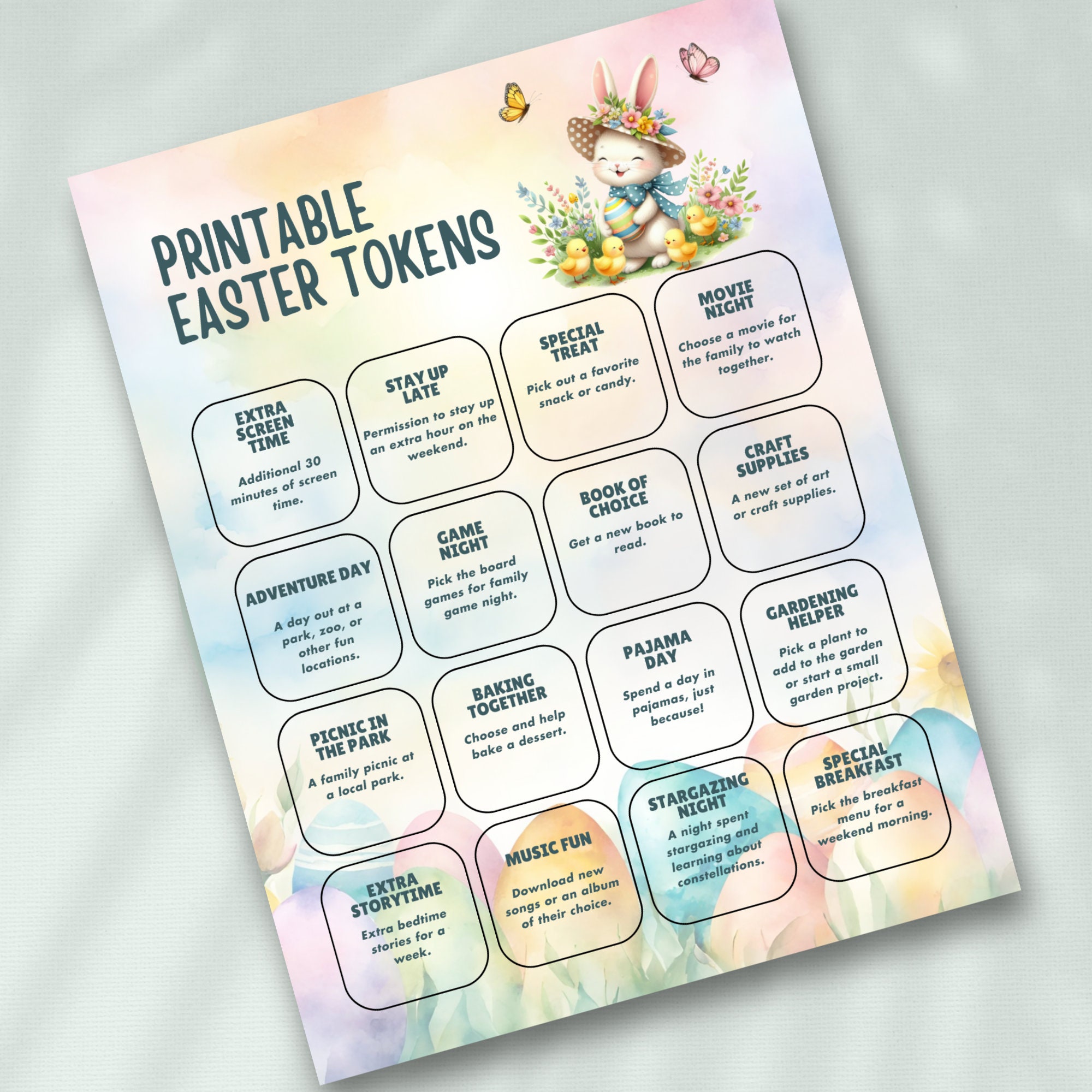 Printable Easter Tokens PDF INSTANT DOWNLOAD, Redeemable Tokens, Easter ...