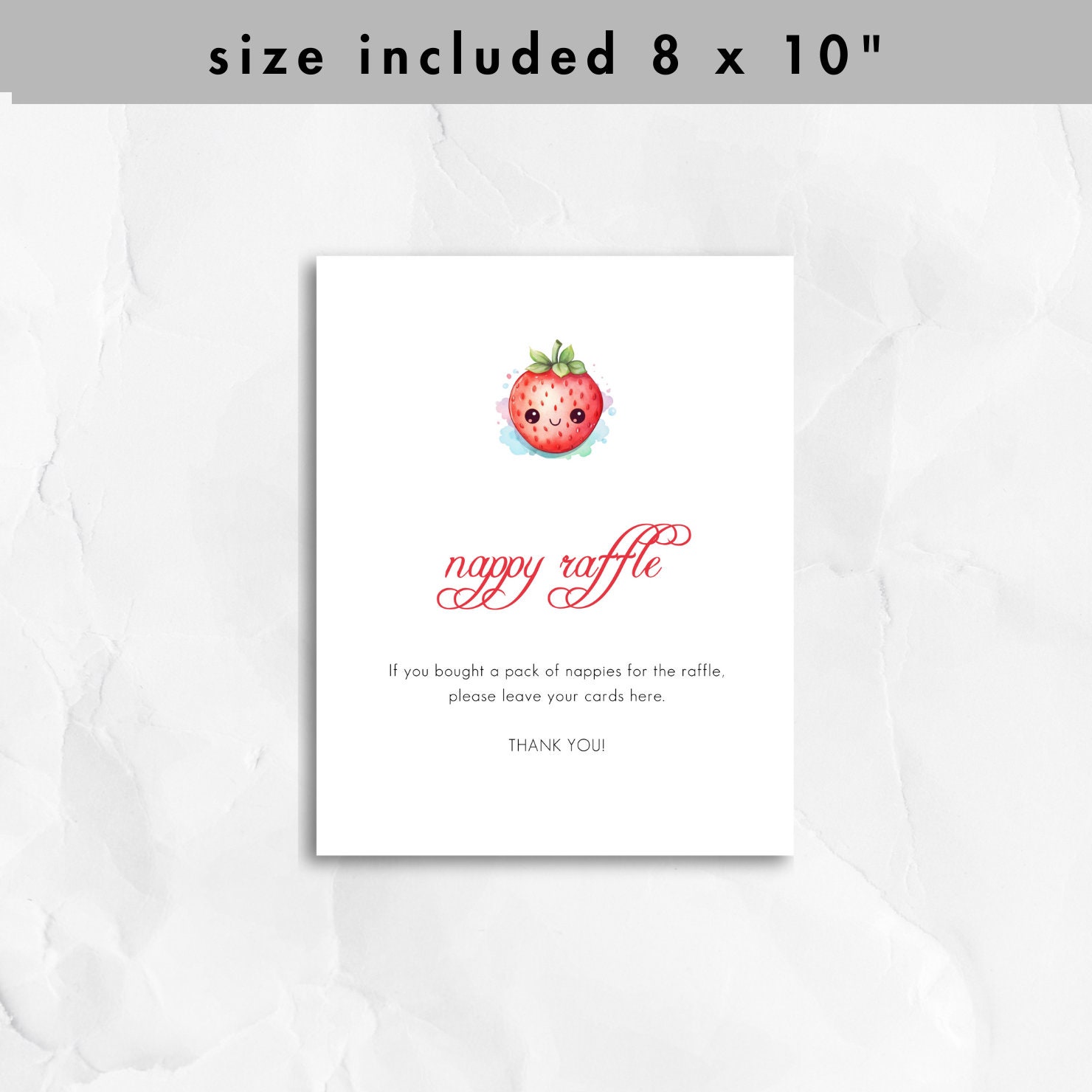 Nappy Raffle Sign, Baby Shower Table Signage Template, Printable ...
