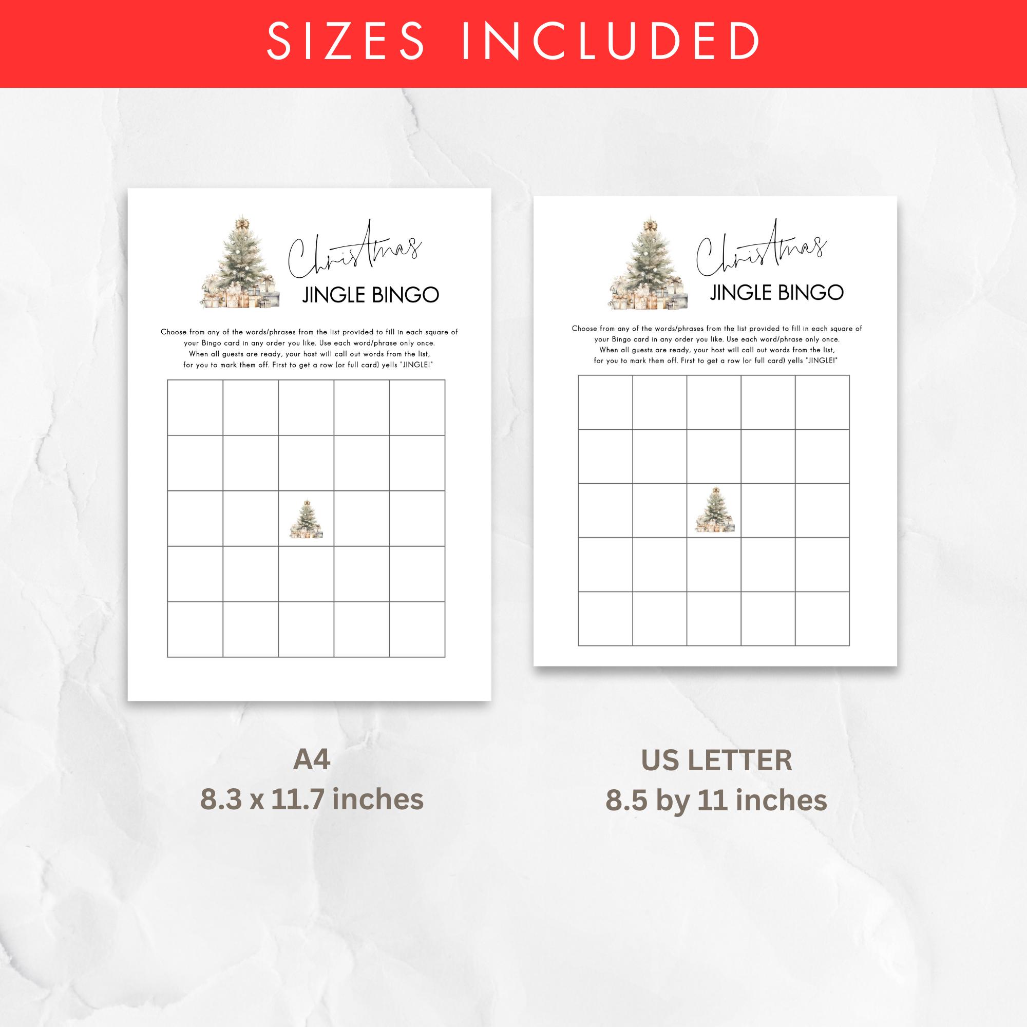 Christmas Bingo Game Template, Printable, INSTANT DOWNLOAD, Xmas Tree ...