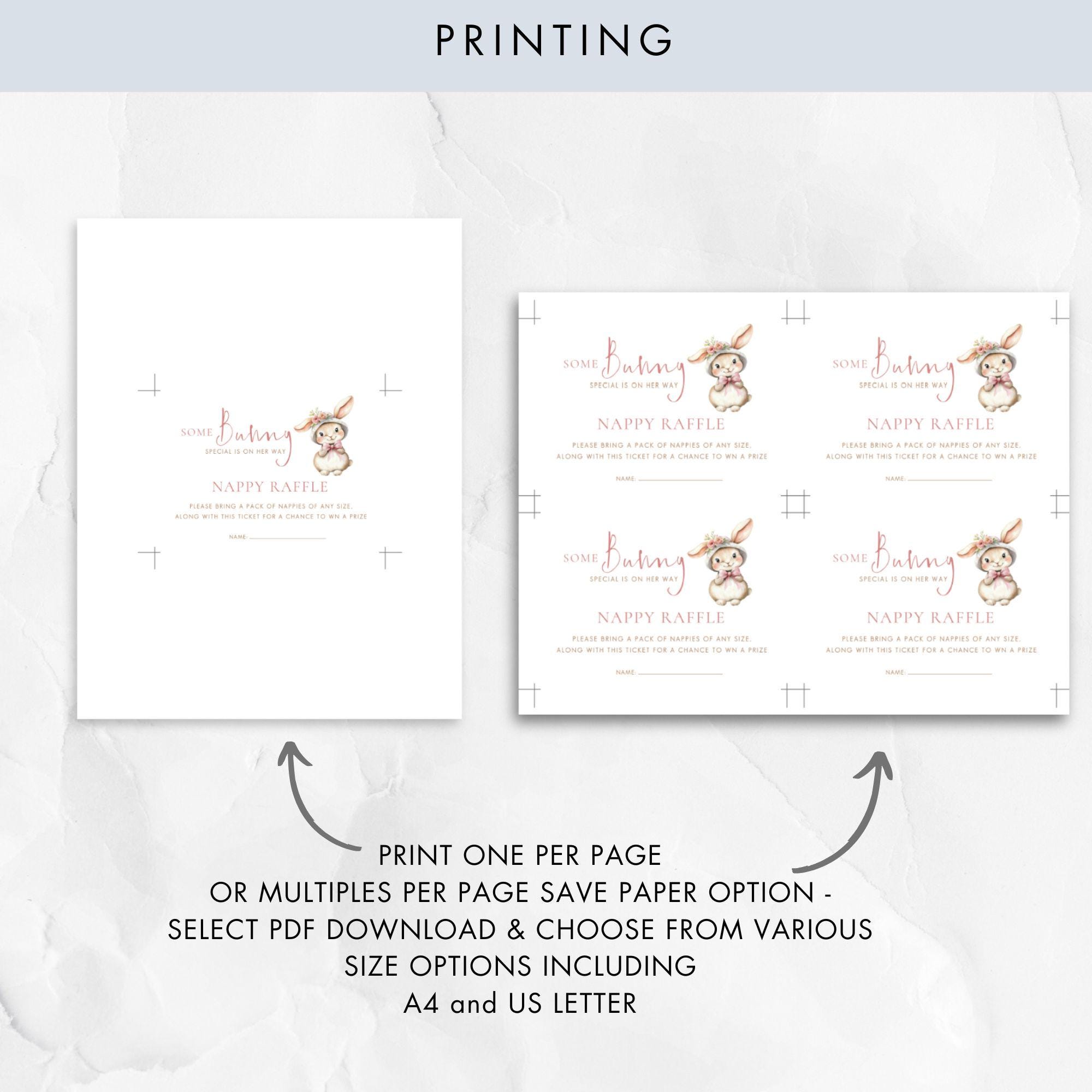 Nappy Raffle Card Template, INSTANT DOWNLOAD, Some Bunny Special is on ...