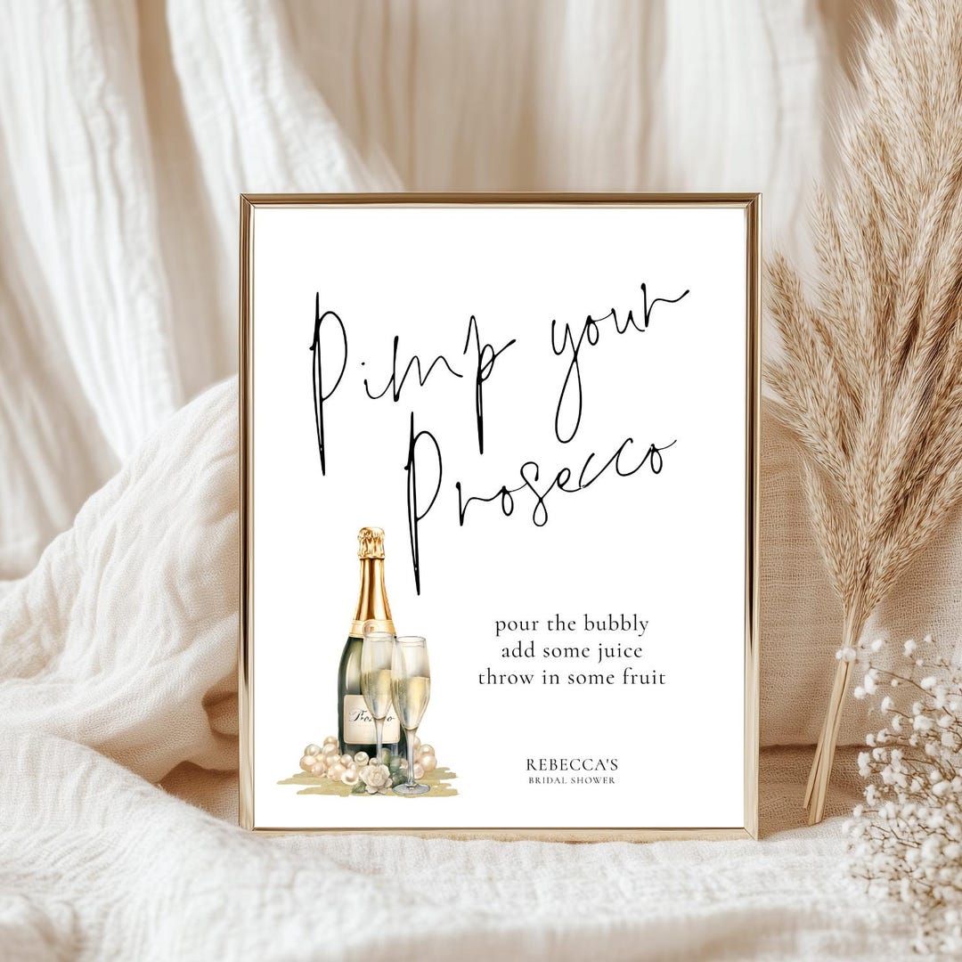 Pearls & Prosecco Pimp Your Prosecco Sign Template, Printable INSTANT ...