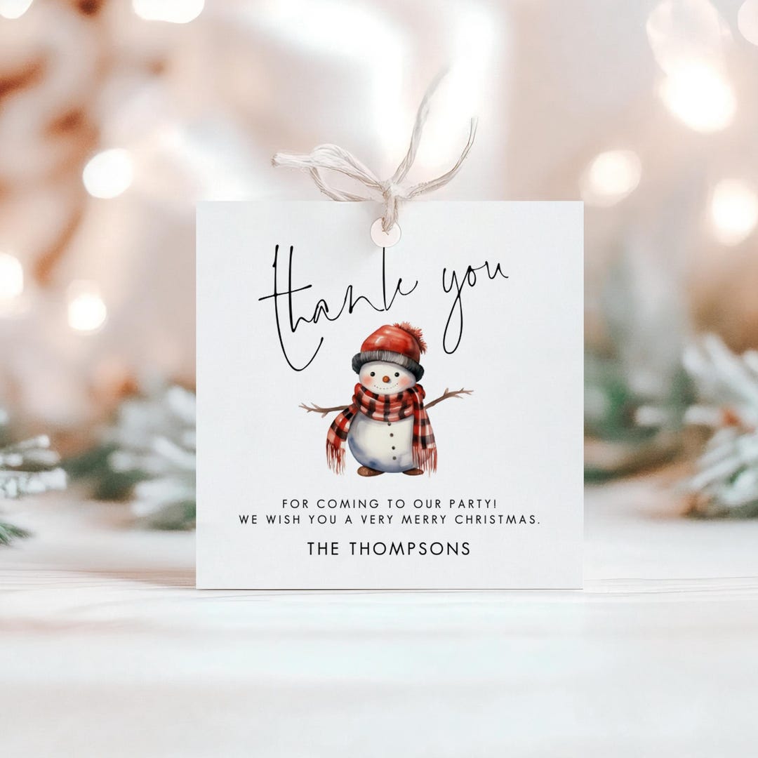 Christmas Thank You Gift Tag Printable Template, INSTANT DOWNLOAD ...