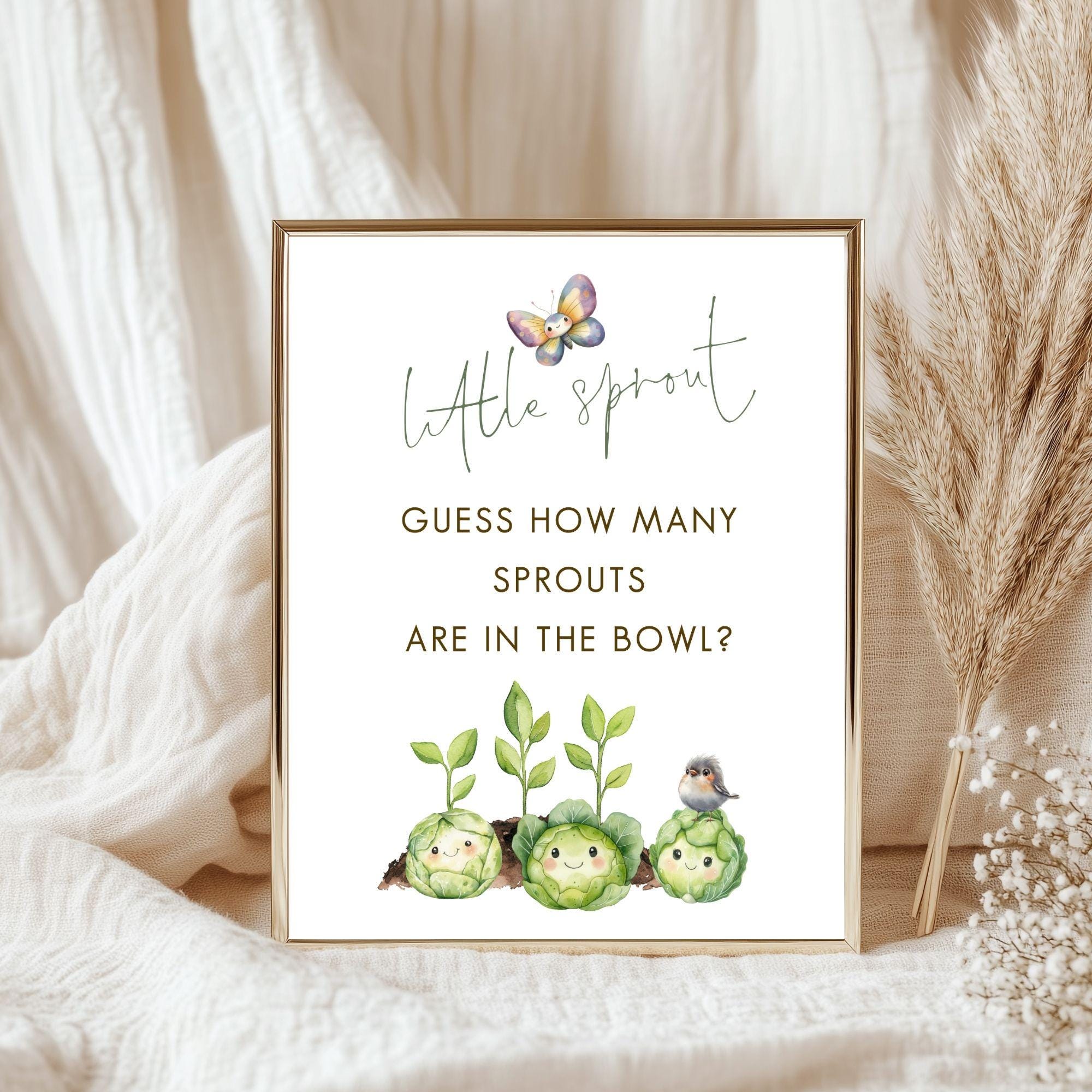 Little Sprout Baby Shower Game, Table Sign Template, INSTANT DOWNLOAD ...