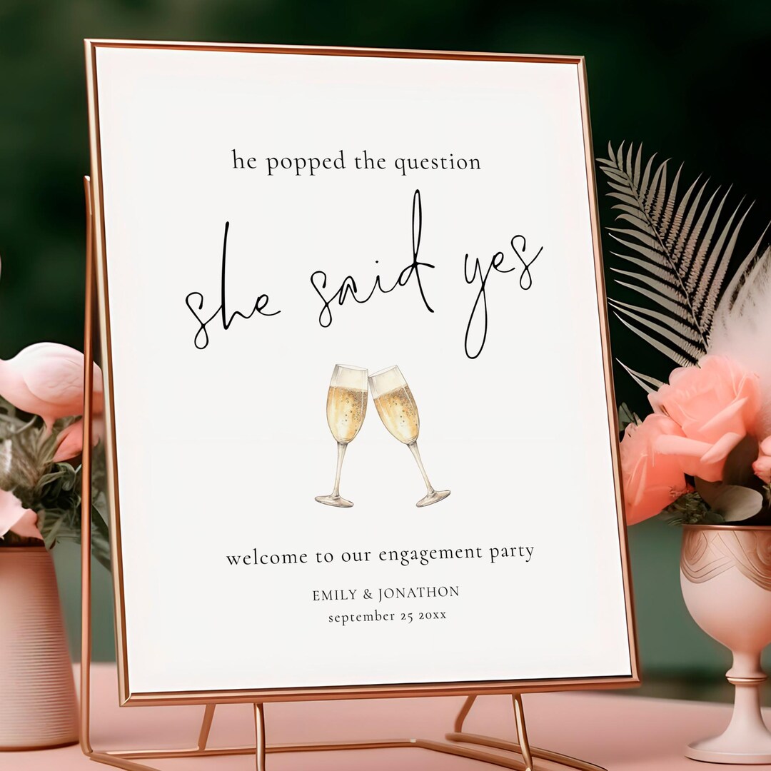 Engagement Party Welcome Table Sign Template, Printable INSTANT ...