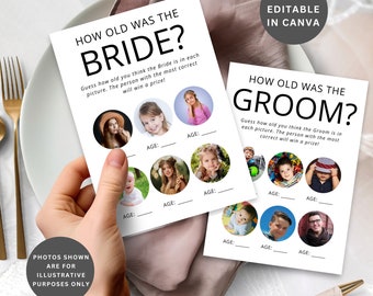 Guess the Age Wedding Game Template: Printable Reception Activity ...