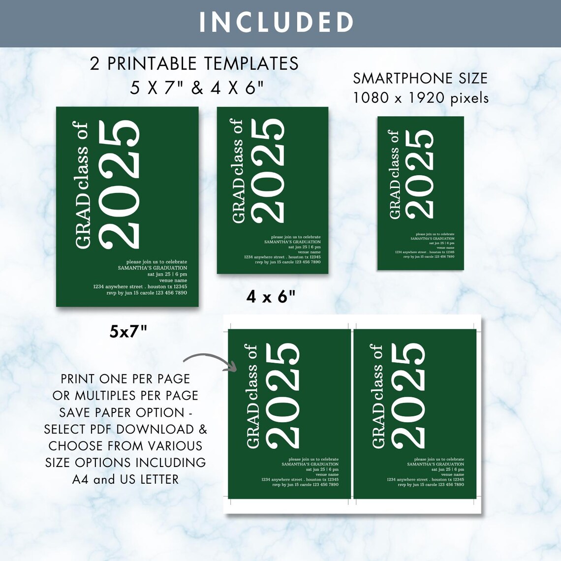 2025 Graduation Party Invitation Template, Printable INSTANT DOWNLOAD ...