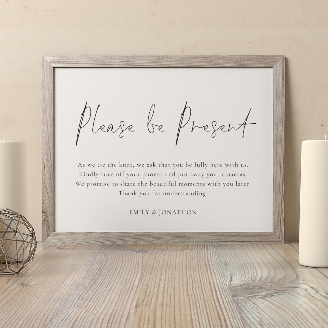 Unplugged Ceremony Wedding Table Sign Template, Printable INSTANT ...