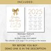 Happy New Year 2025 Calendar Greeting Card Template, Printable INSTANT ...