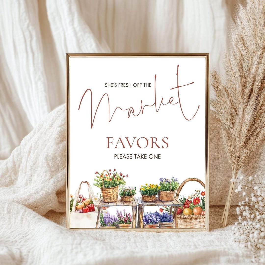 Fresh off the Market Bridal Shower Sign Template, Printable INSTANT ...