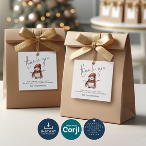 Christmas Thank You Gift Tag Printable Template, INSTANT DOWNLOAD ...