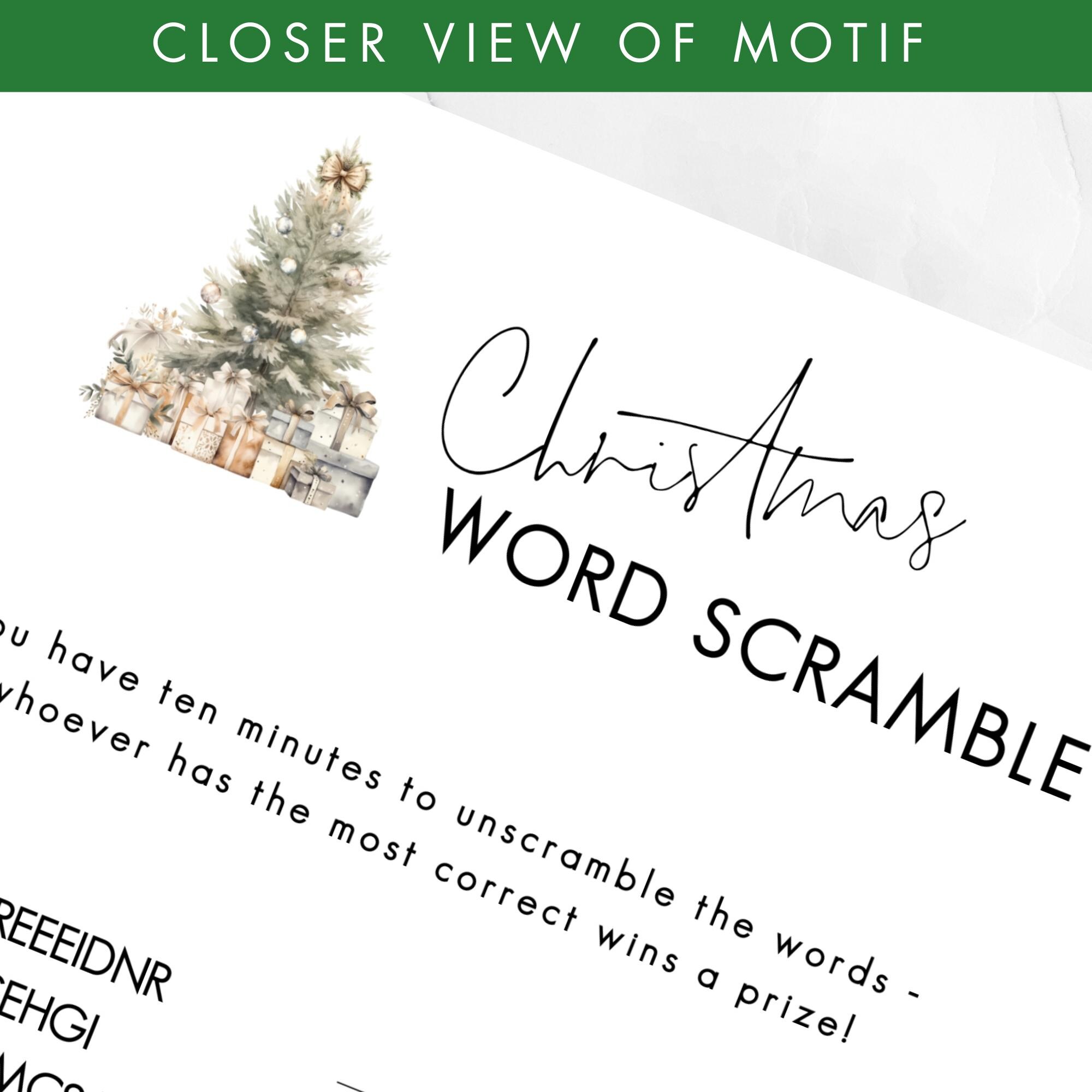 Christmas Word Scramble Game Template, Printable, INSTANT DOWNLOAD ...