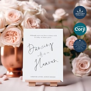 Dancing With Us in Heaven Wedding Sign Template, Printable INSTANT ...